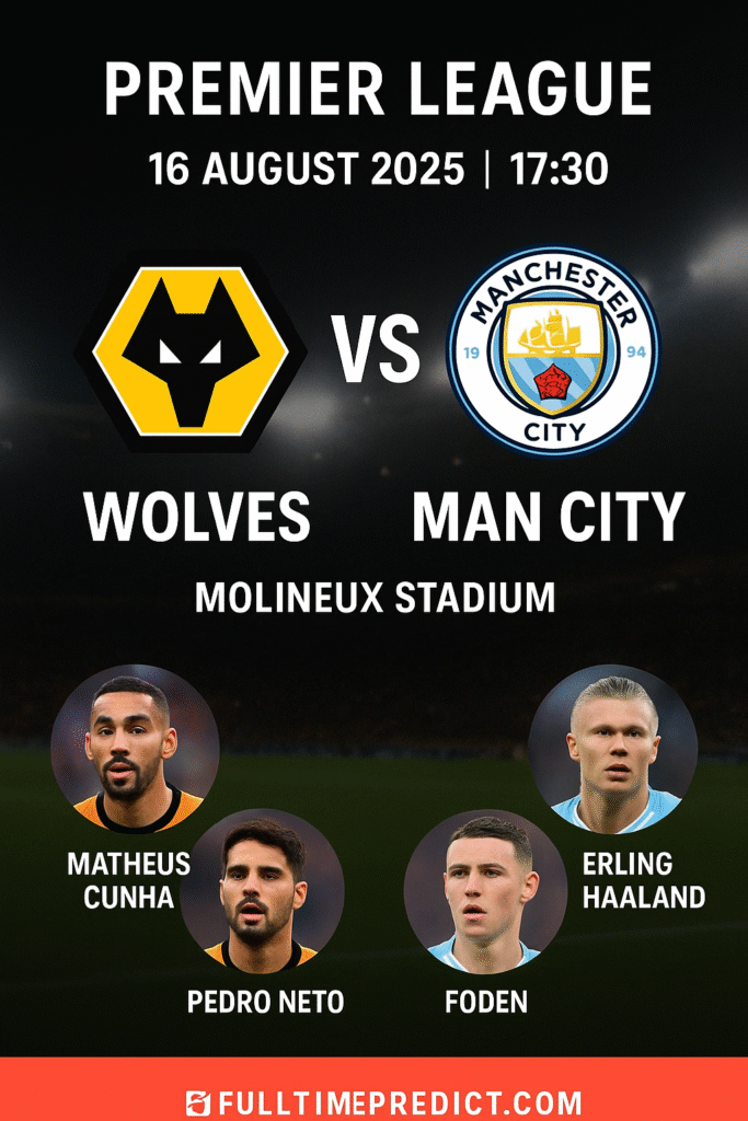 Wolves vs Man City Live Score – Premier League 16 August 2025