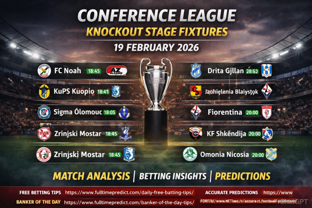 Conference League Fixtures 19 Feb 2026 — Knockout Play-Off